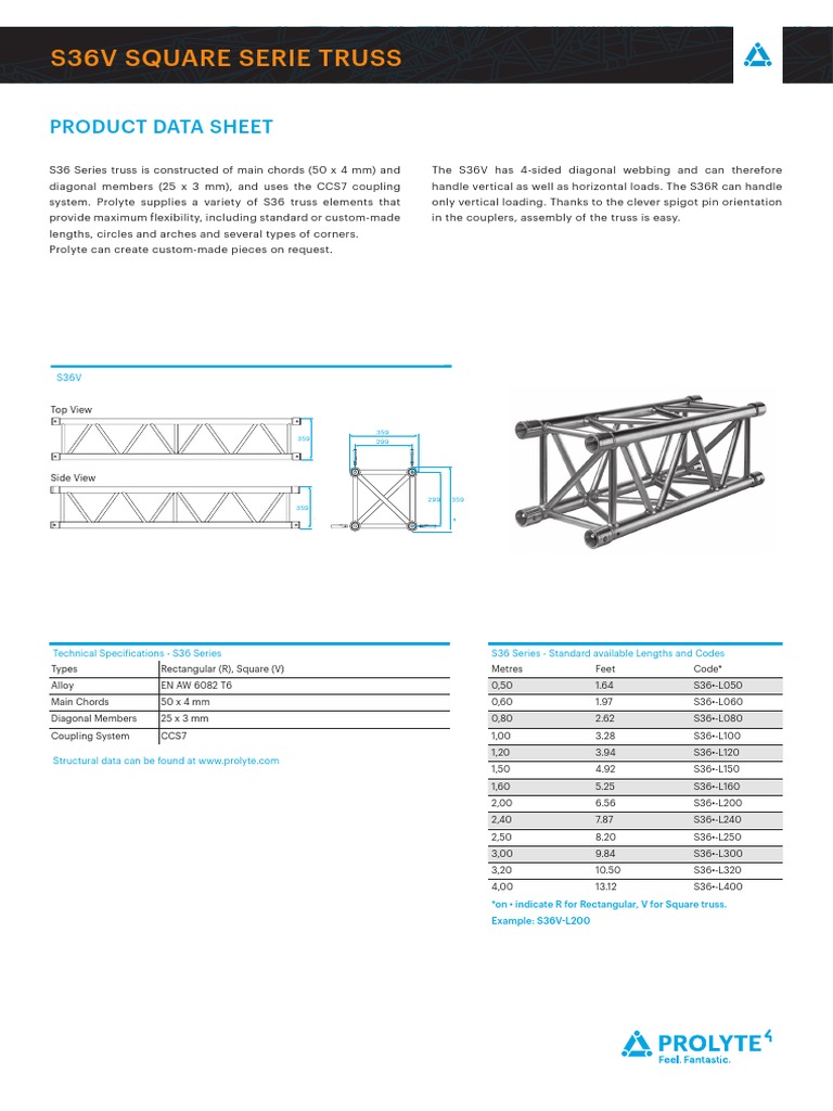 Product Data Sheet S36V - 1 | PDF | Truss | Civil Engineering