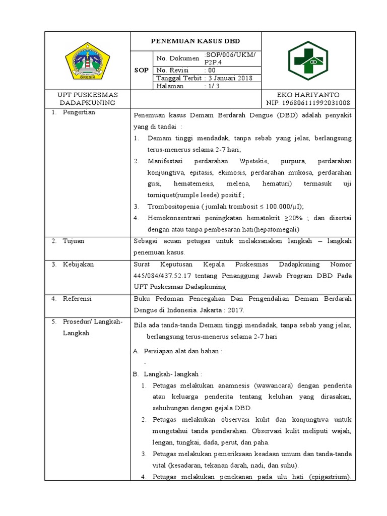 Sop Penemuan Kasus DBD 1 | PDF