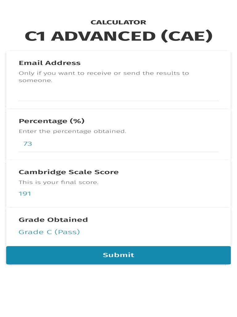 CAE Score Calculator Tool | PDF