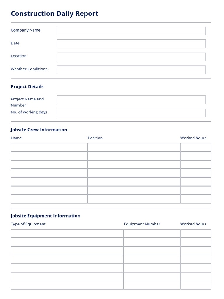 Construction Daily Report | PDF