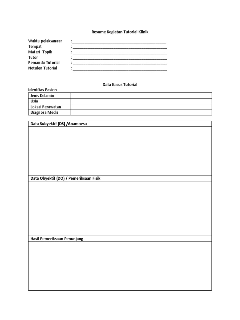 Resume Kegiatan Tutorial Klinik-1 | PDF