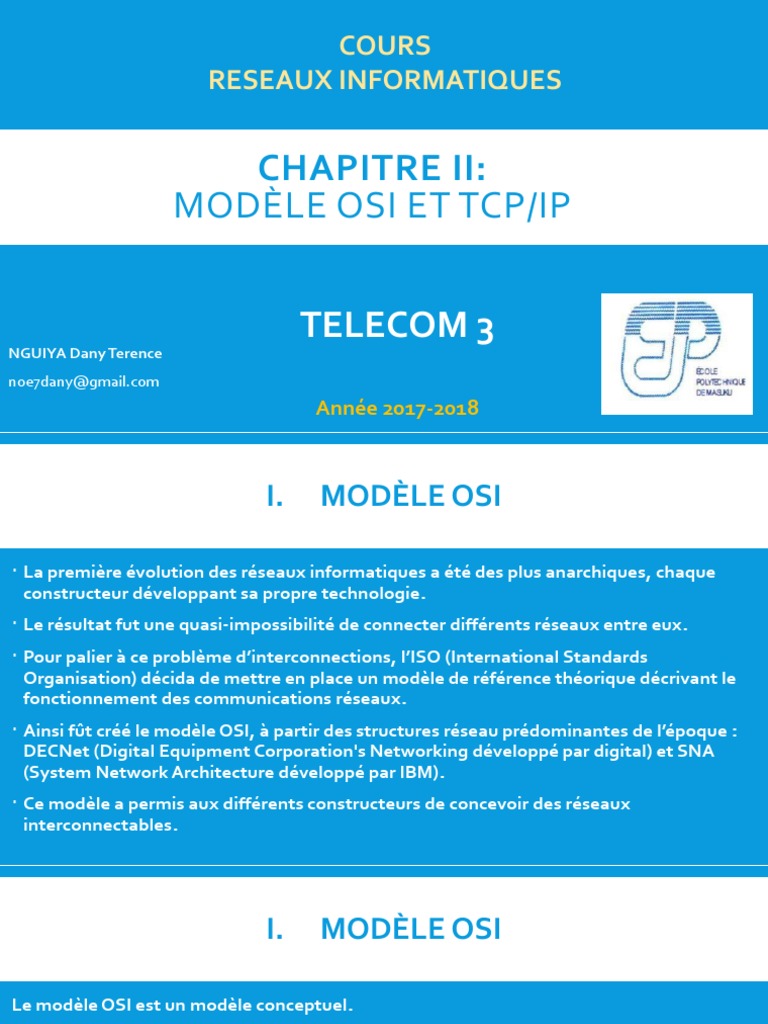 CHAPITRE 2 Modèle OSI Et TCP-IP | PDF | Modèle OSI | Suite des protocoles Internet