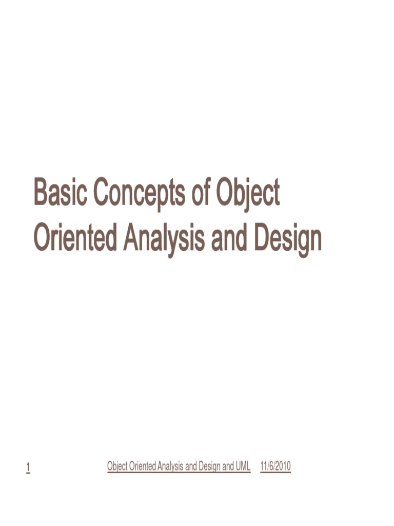 01 Object Oriented Analysis and Design - Basic Concepts | PDF