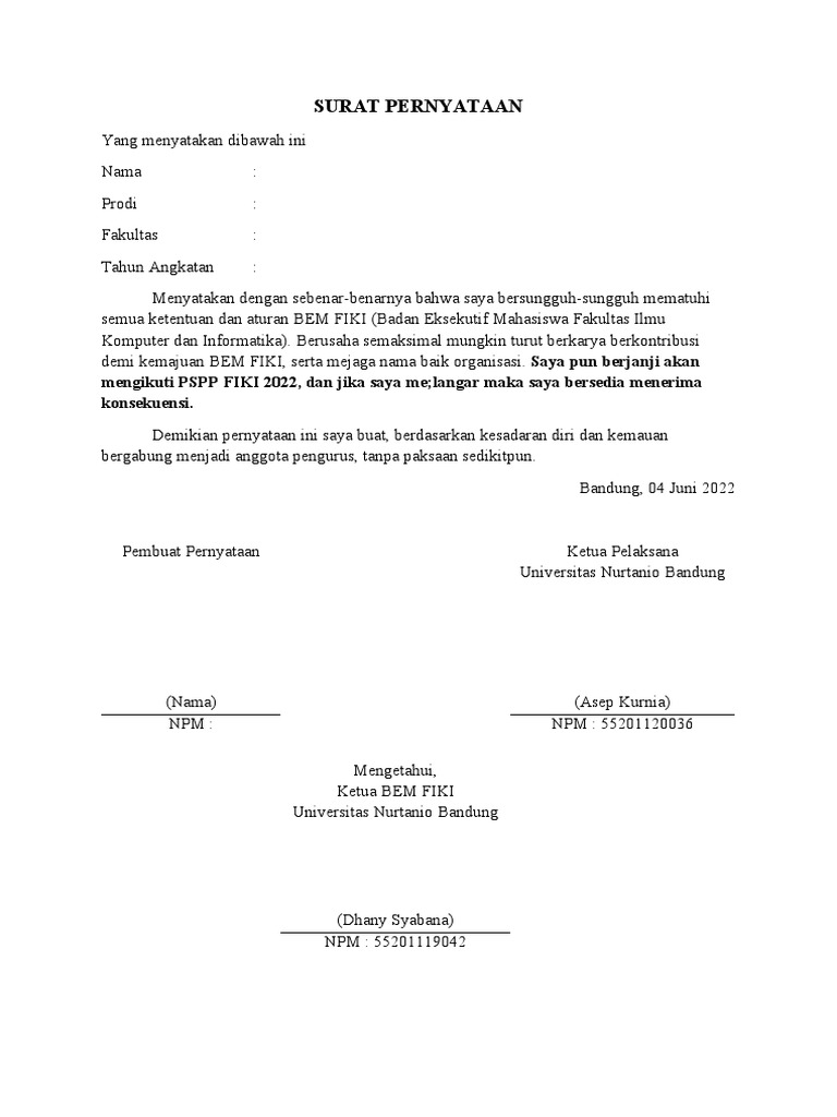 Declaration of Commitment | PDF