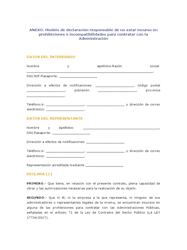 Modelo Declaración Responsable | PDF | Gobierno | Justicia