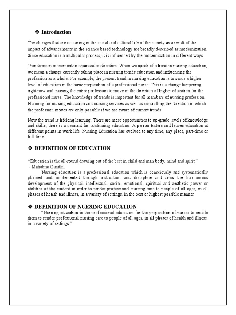 Trends And Issues In Nursing Education Pdf Nursing Teachers