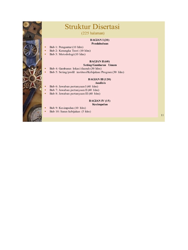 Contoh STRUKTUR TESIS Dan DISERTASI | PDF