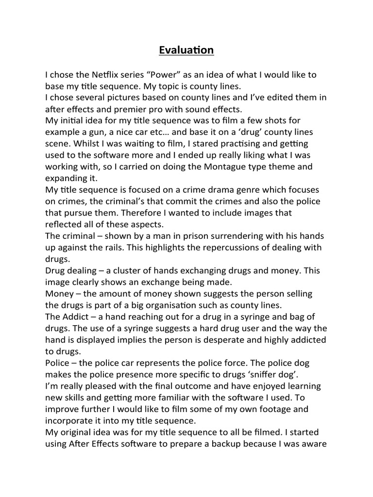 Title Sequence Evaluation 1 | PDF