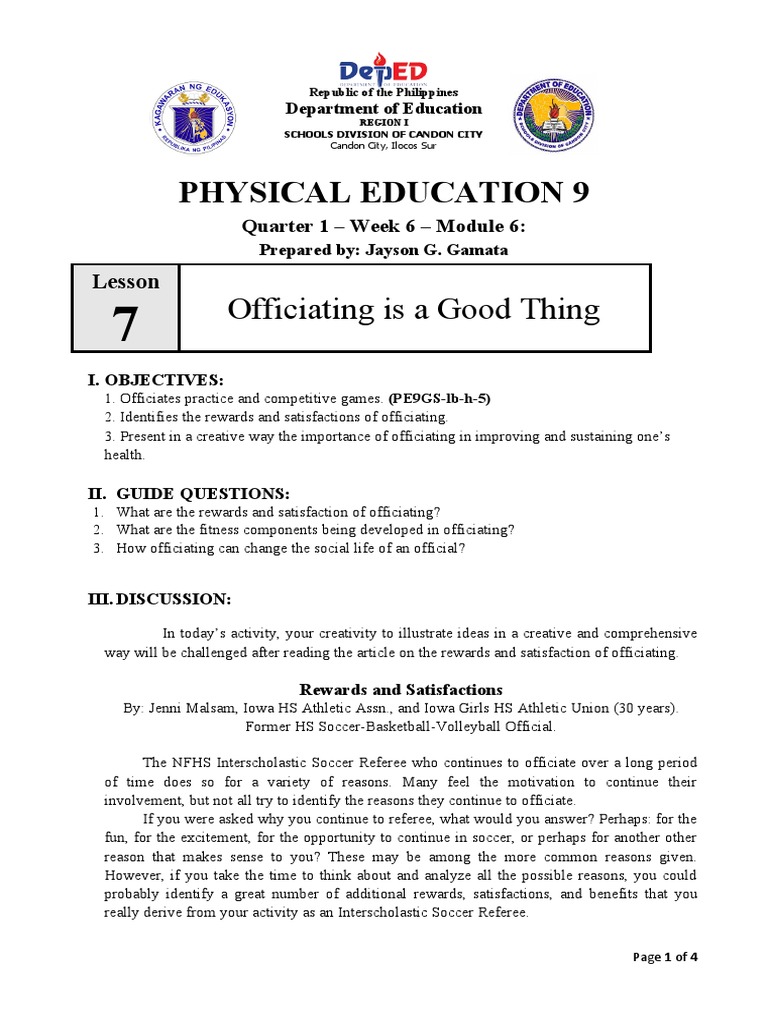 PE9 Q1 W6 Module6 | PDF | Attitude (Psychology) | Mental Health