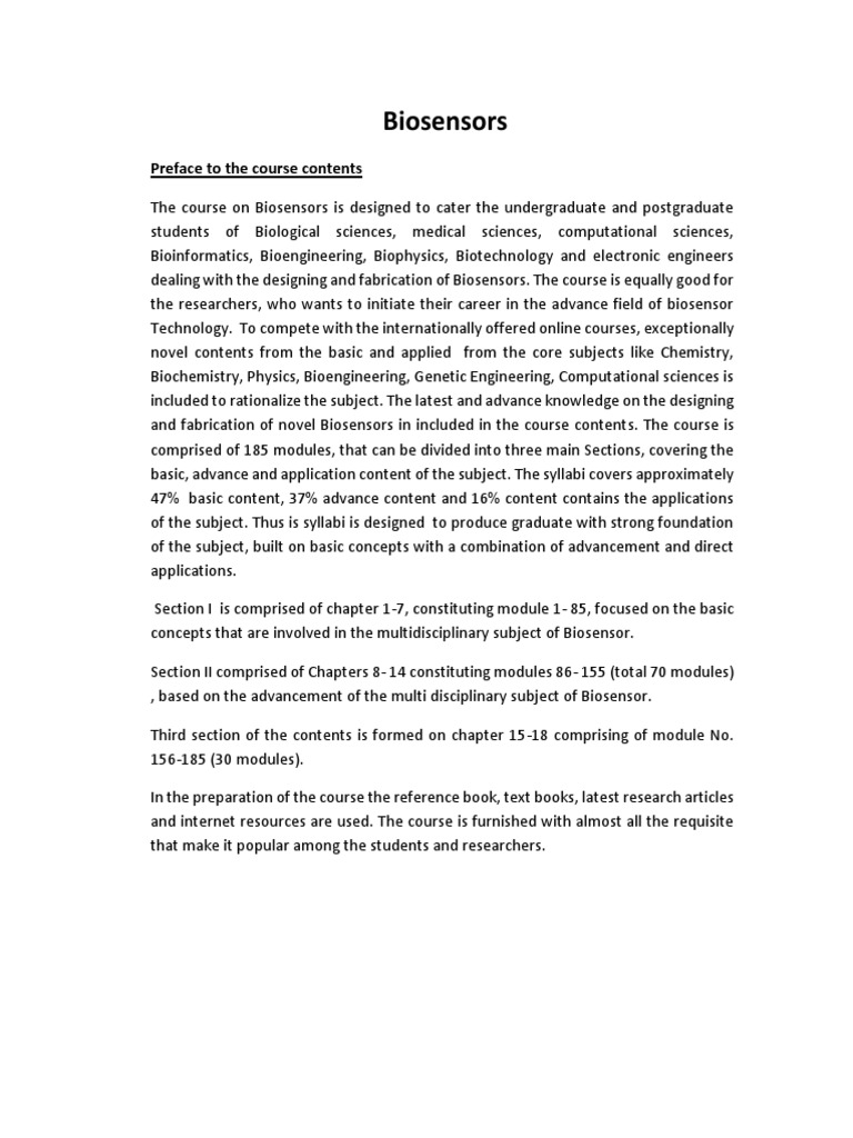 1-60 Lectures Handouts | PDF | Biosensor | Taste