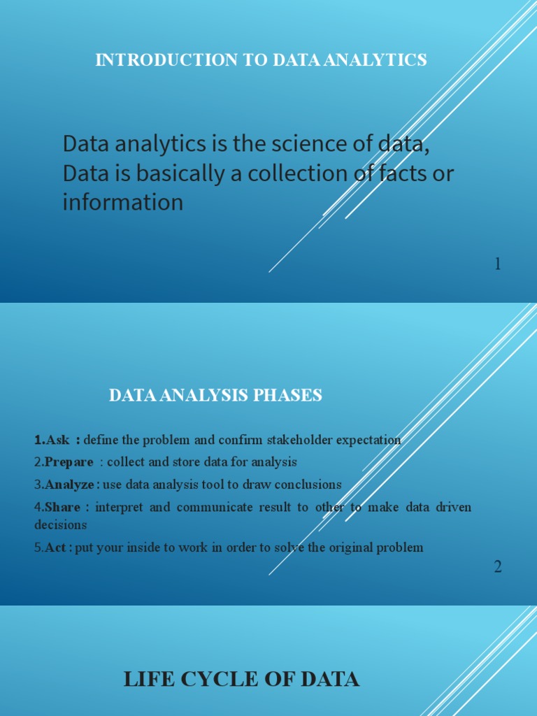 Introduction To Data Analytics | PDF | Data Analysis | Data