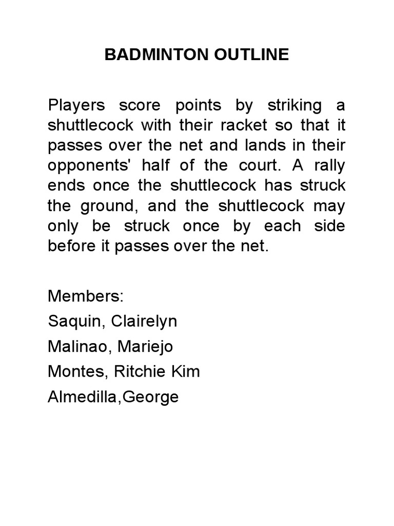 How Badminton is Played - Scoring and Rally Rules | PDF