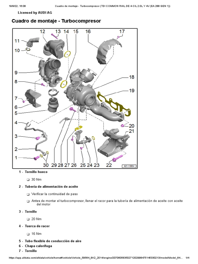 Despiece Turbo | PDF | Tornillo | Turbocompresor