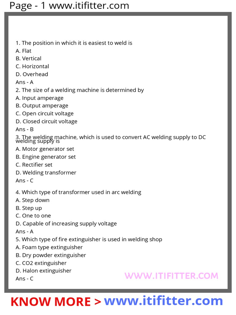 MCQ Welding | PDF