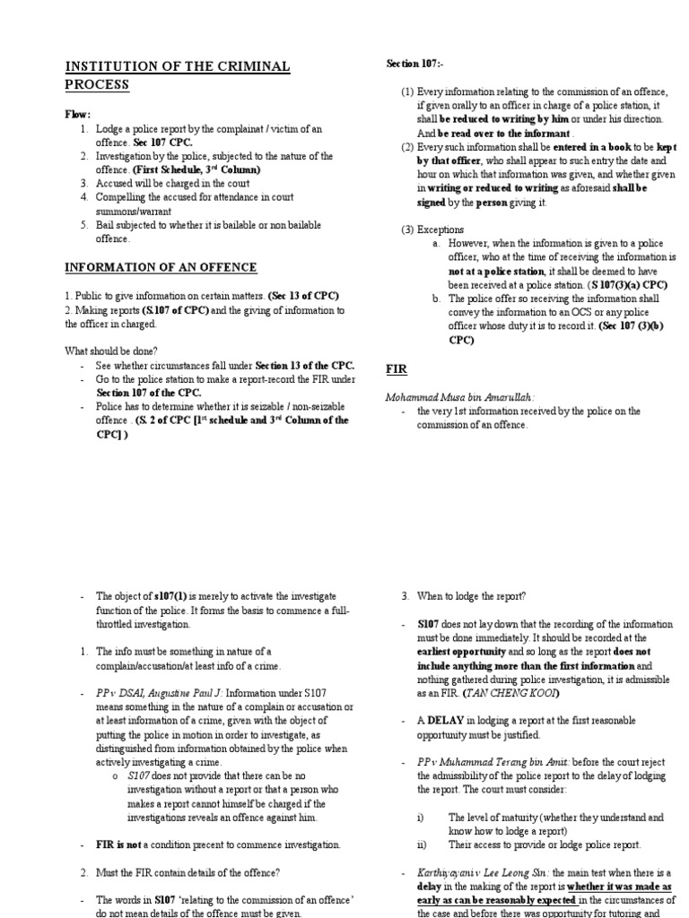 CPC Notes | PDF | Arrest | Remand (Detention)
