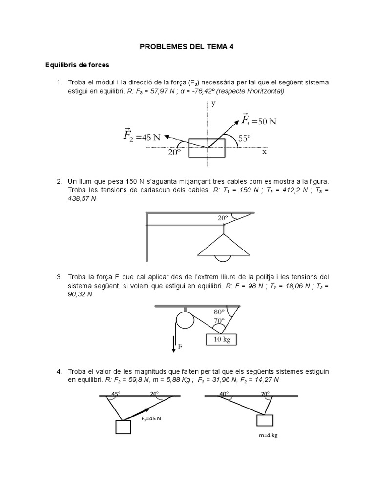 Problemes Del Tema 4 | PDF