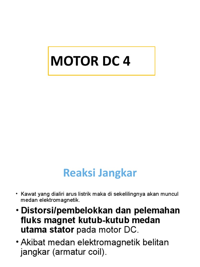 Reaksi Jangkar dan Efisiensi Motor DC | PDF