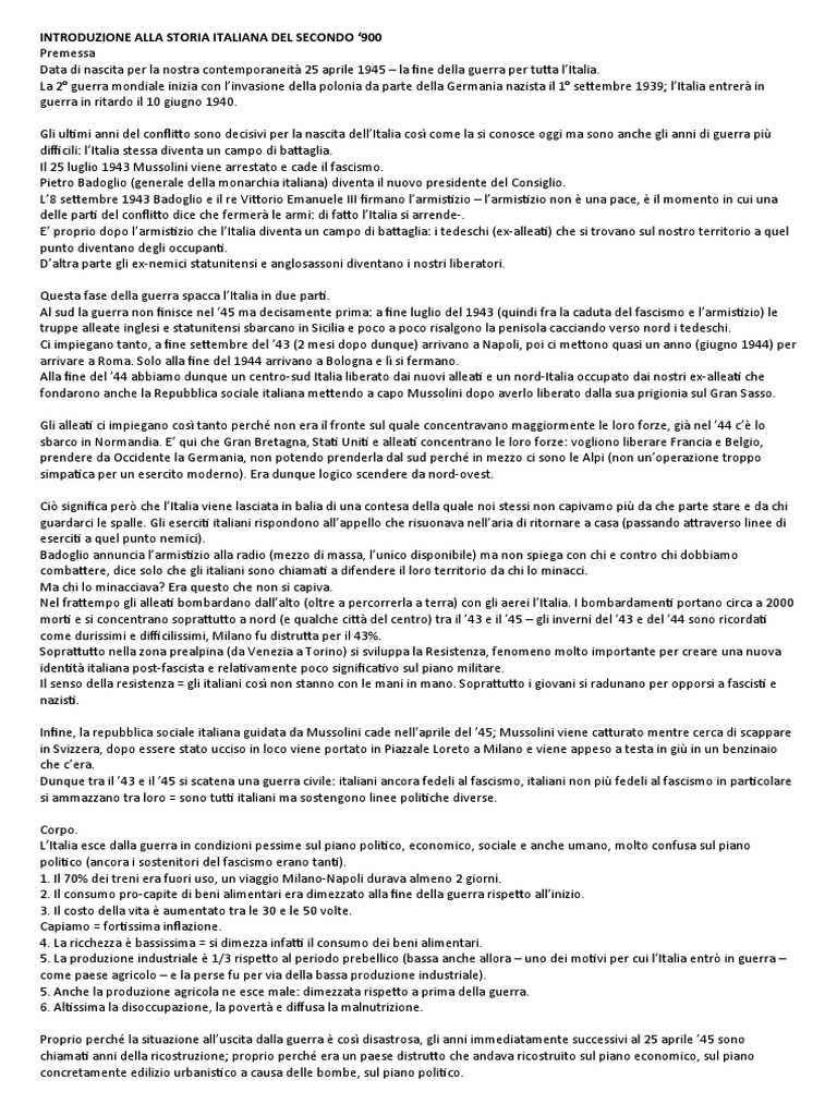Intro Alla Storia Del 2° '900 Lez. 8-9 | PDF Intro Alla Storia Del 2° '900 Lez. 8-9 | PDF