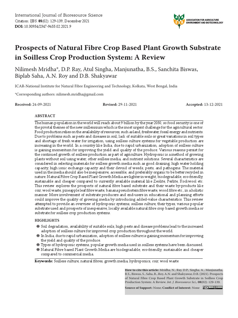 Prospects of Natural Fibre Crop-Based Plant Growth Substrates in ...