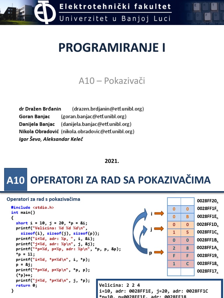 PI - A10 - Pokazivaci | PDF