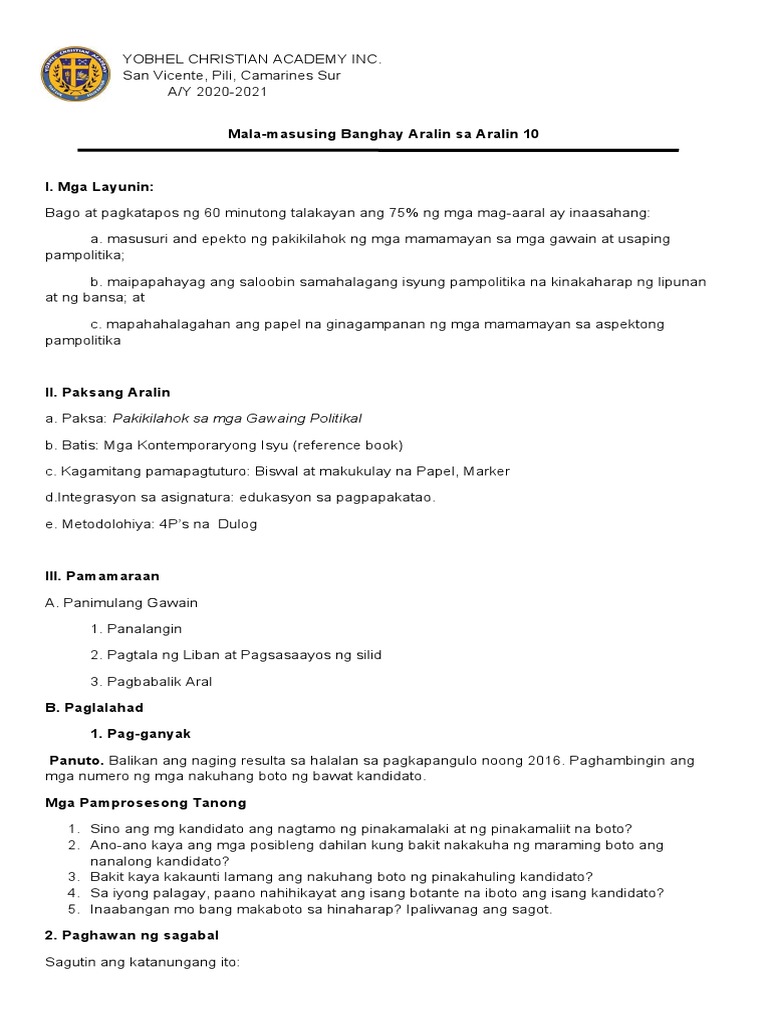 Ap10.lp - Aralin 11 | PDF