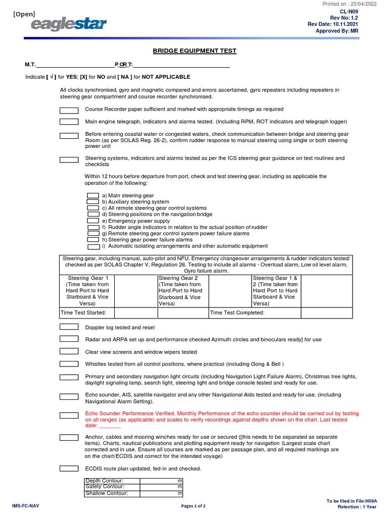 Bridge Equipment Test | PDF | Navigation | Navigator