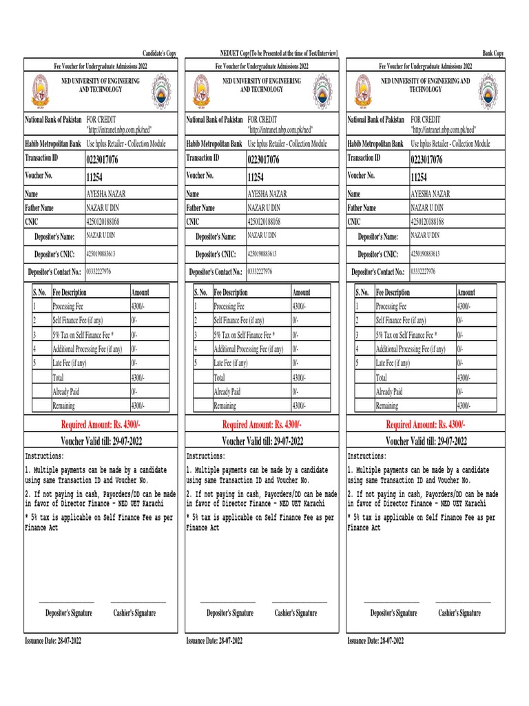 Fee Voucher | Download Free PDF | Service Industries | Trade