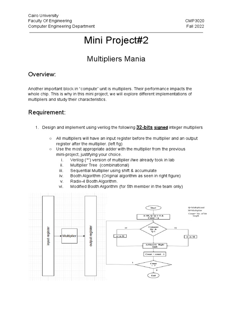 Multipliers Mania - Mini Project #2 | PDF | Computer Architecture | Theoretical Computer Science