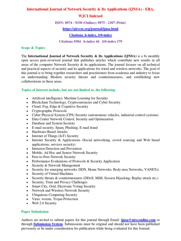 International Journal of Network Security & Its Applications (IJNSA ...