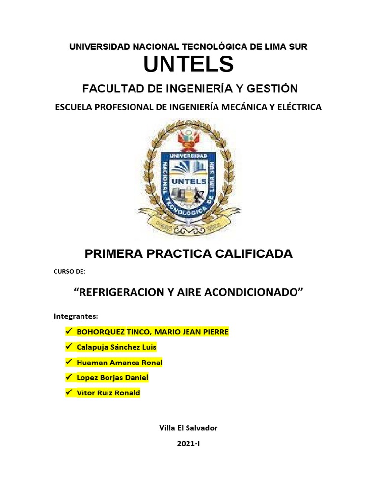 Primera Practica Refrigeracion AA | PDF