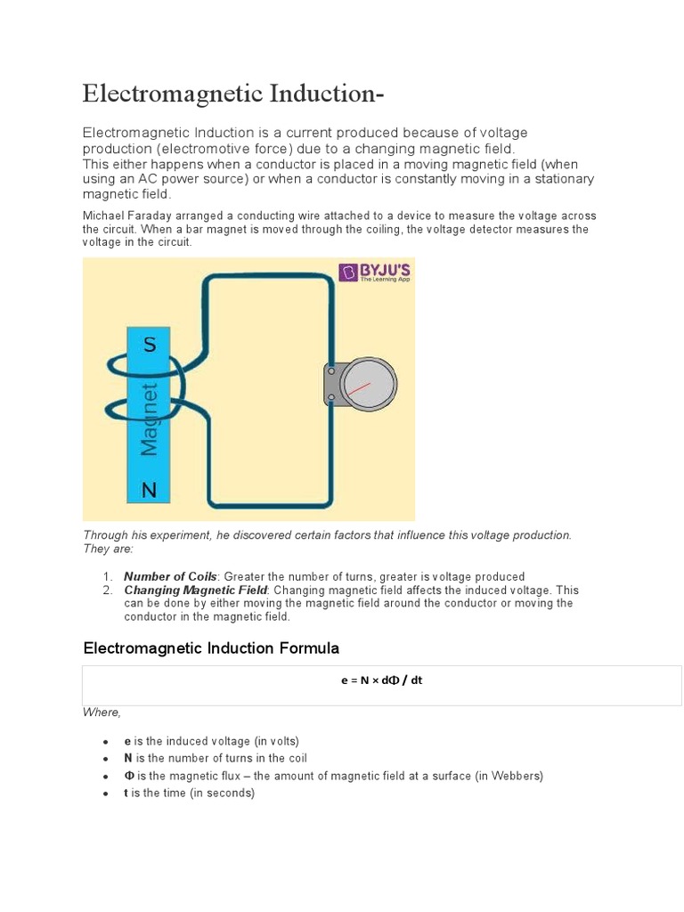 Physics Investigatory Project | PDF | Electromagnetic Induction ...