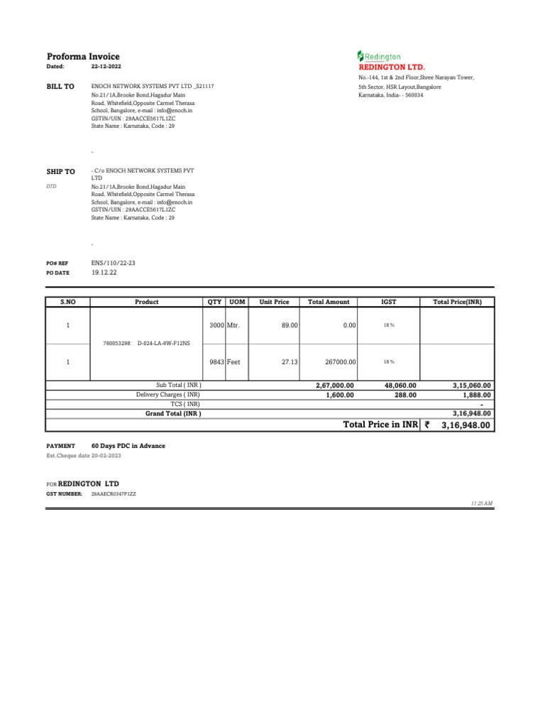 Proforma Invoice 110 V1-Moh13994-NB | PDF | Taxes | Economies
