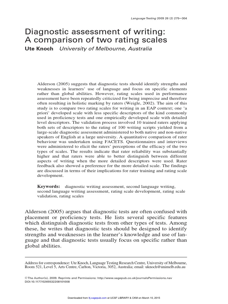 Knoch 2009 | PDF | Factor Analysis | Scientific Method