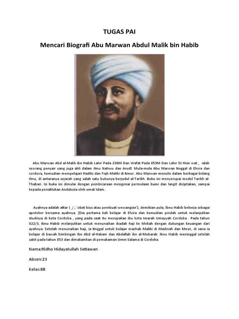 Abu Marwan Abdul Malik Bin Habib New | PDF | Agama & Spiritualitas