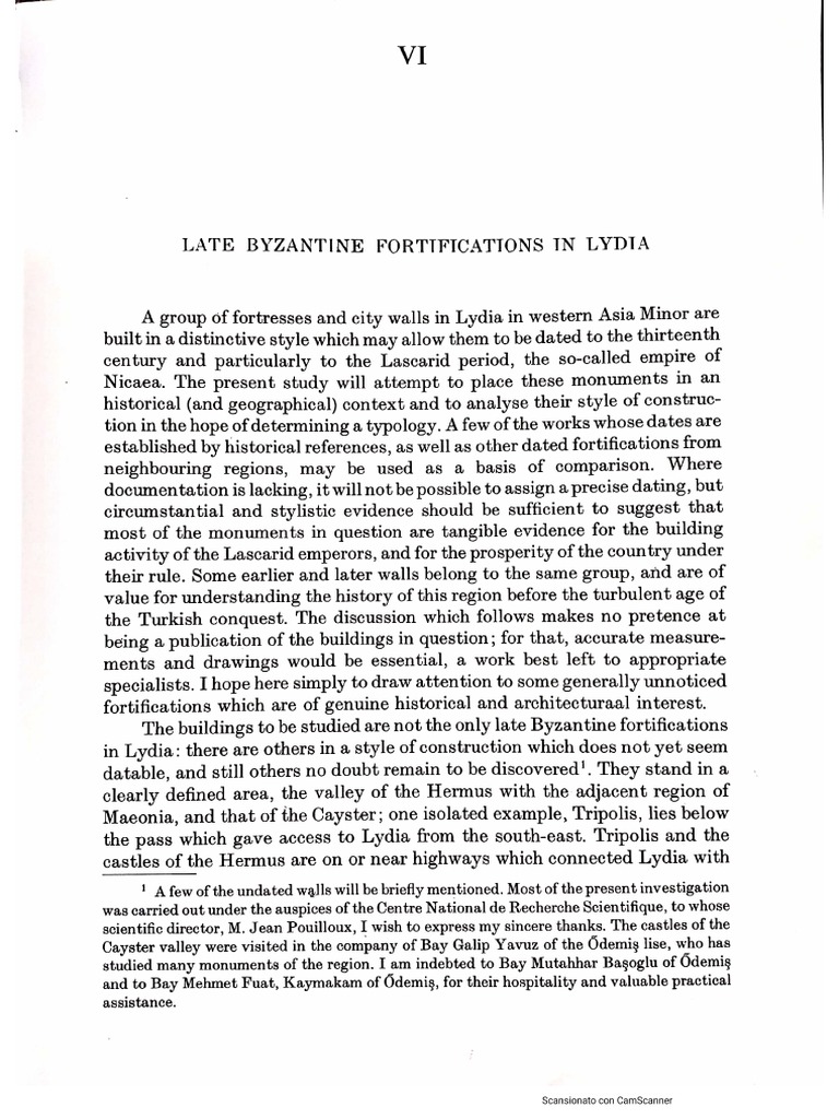 Foss - Late Byzantine Fortifications in Lydia | PDF