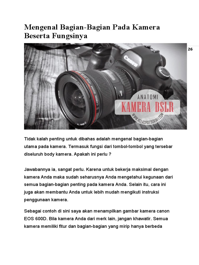Mengenal Bagian Kamera | PDF