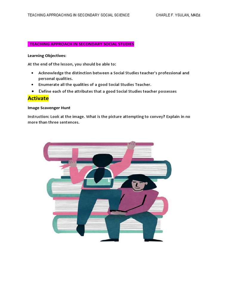TEACHING APPROACH IN SECONDARY SOCIAL STUDIES Module | Download Free PDF | Lesson Plan ...