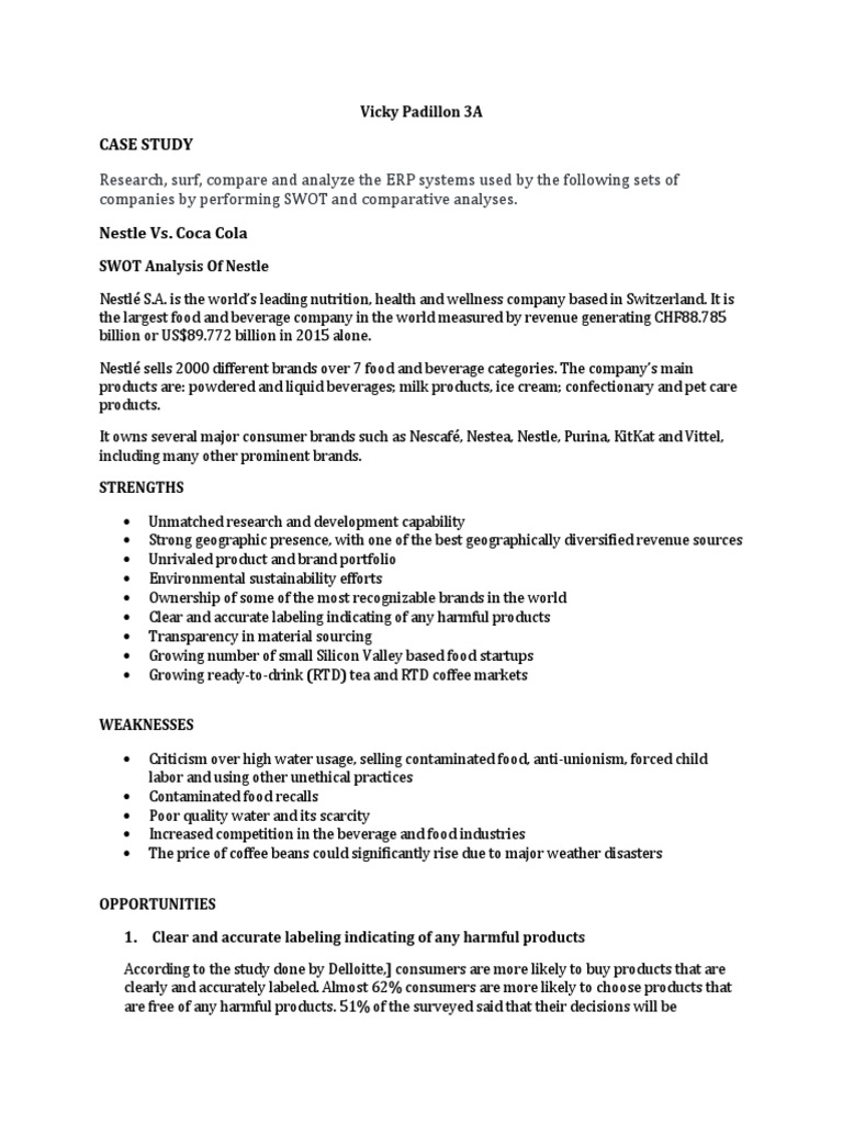 3a Case Study | Download Free PDF | Coca Cola | Pepsi Co