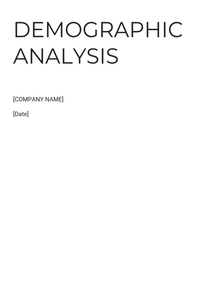 Demographic Analysis | PDF