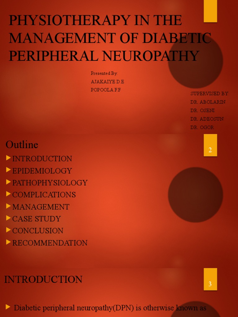 Physiotherapy in The Management of Diabetic Neuropathy Final | PDF ...