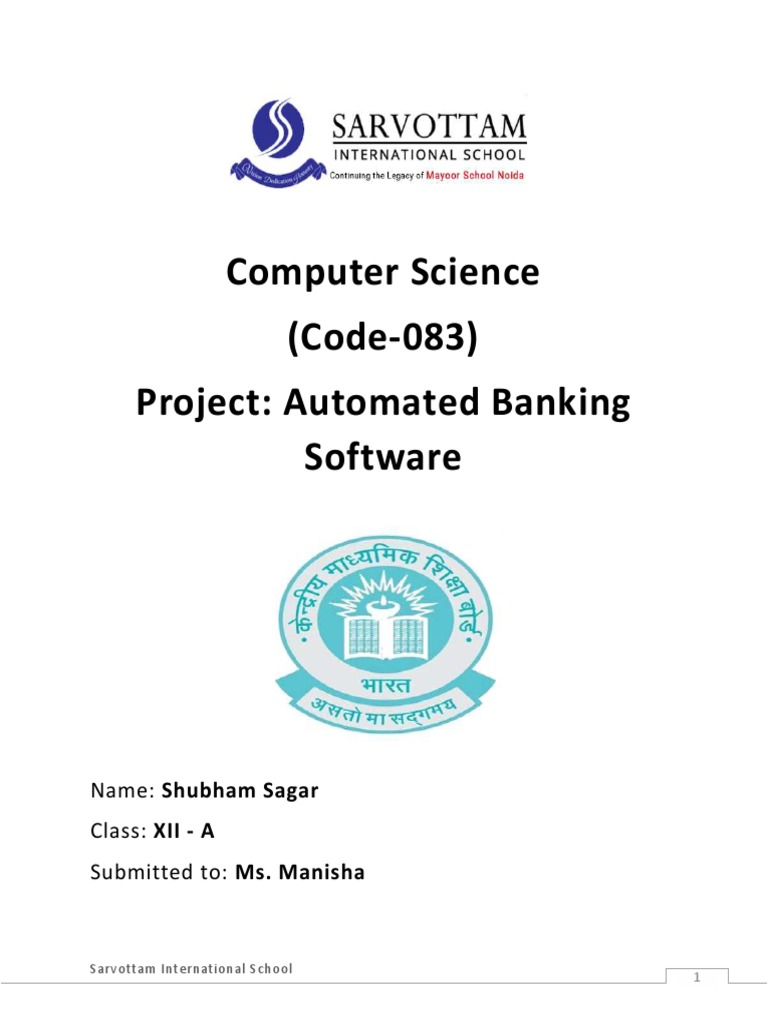 CS Project | PDF | My Sql | Python (Programming Language)