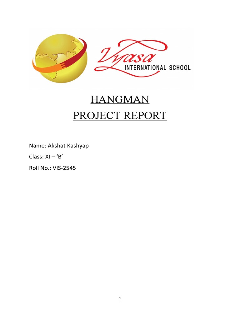 Project Report - Hangman | PDF | Python (Programming Language) | Application Software