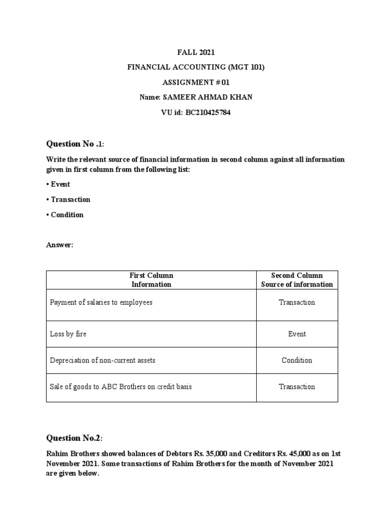 Sameer Assignment | Download Free PDF | Credit | Finance & Money Management