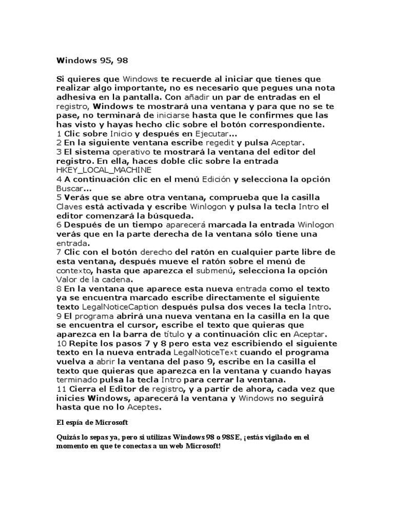 Windows 95 | PDF | Ventana (informática) | Microsoft Windows