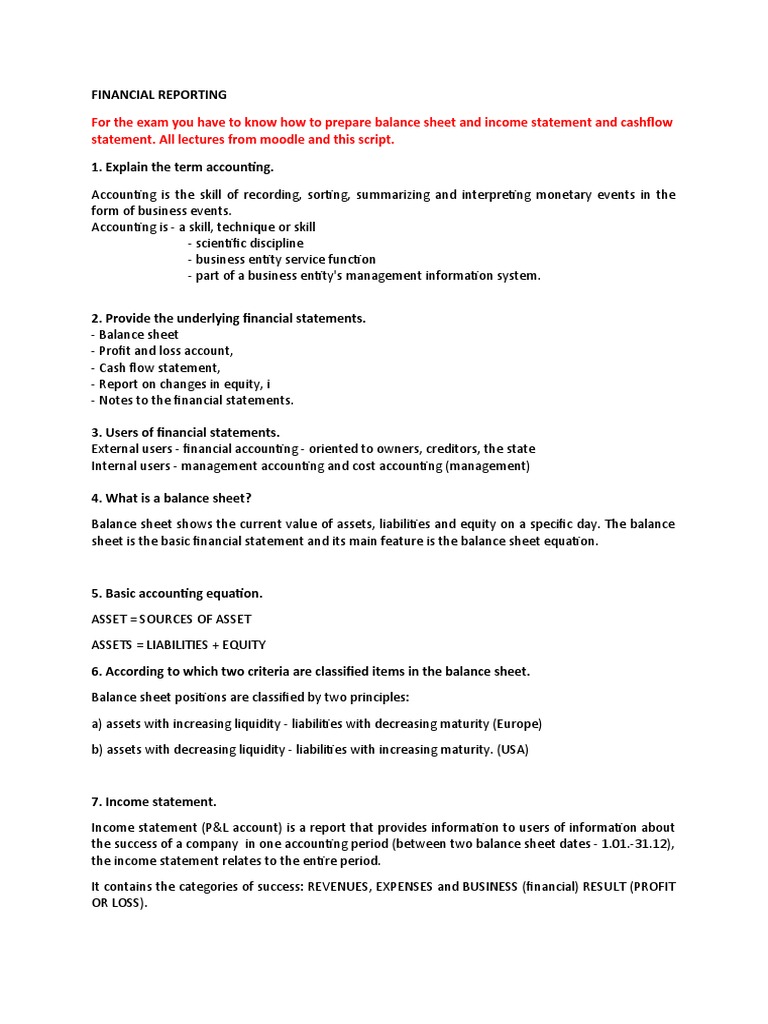 FINANCIAL REPORTING - Script | PDF | Equity (Finance) | Debits And Credits