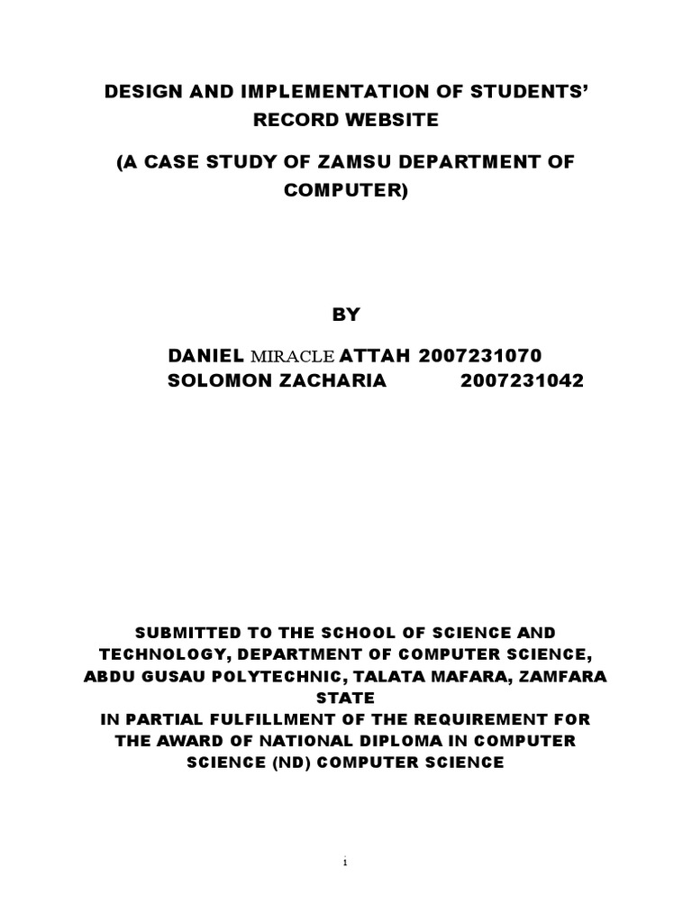 Design and Implementation of Students Records Website | PDF | World ...