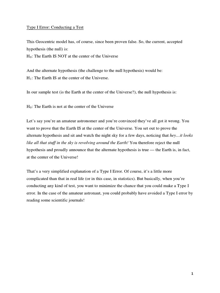Type 1 2 Errors Pdf Type I And Type Ii Errors Hypothesis