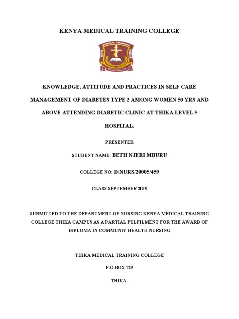 Kenya Medical Training College | PDF | Diabetes Management | Dieting