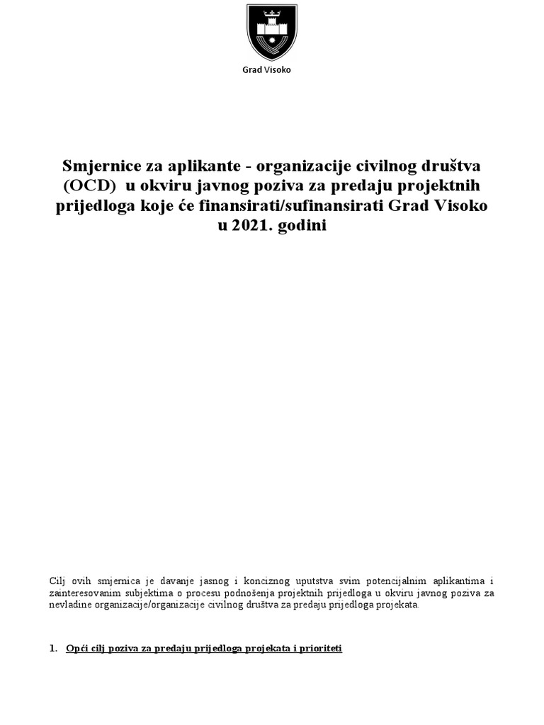 Smjernice Za Aplikante | PDF