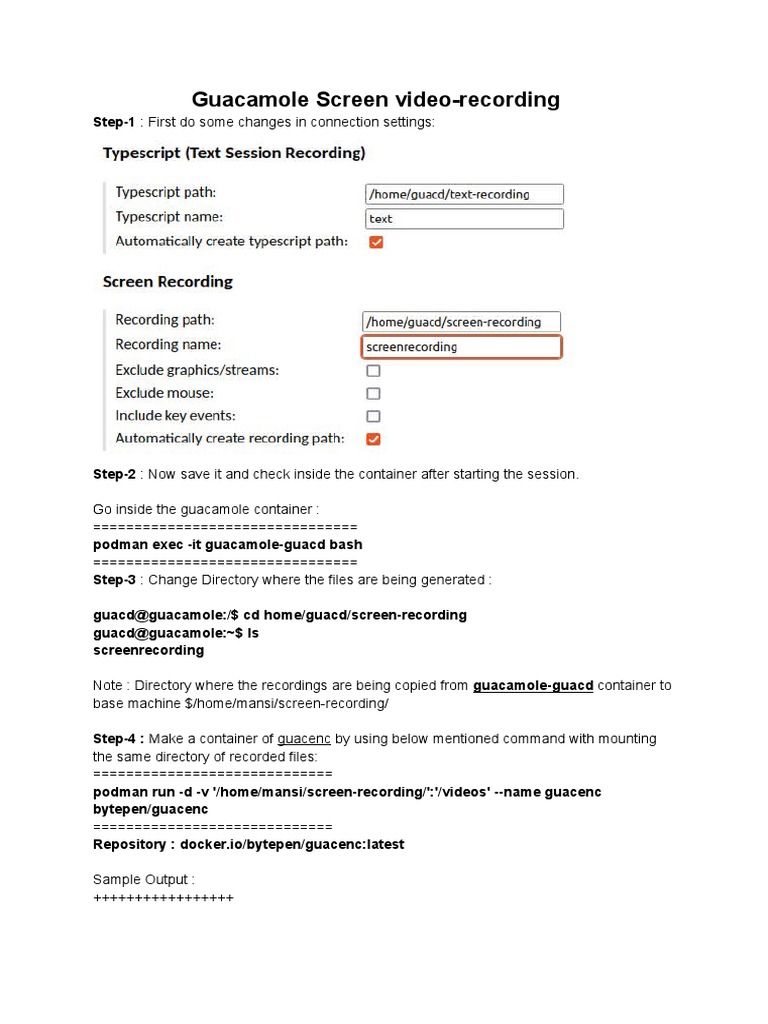 Guacamole Screen Video-Recording | PDF | Computing | Software